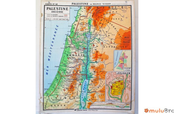 Affiche carte Palestine Egypte - muluBrok Brocante en Ligne